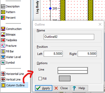 Log Body Items - Column Outline