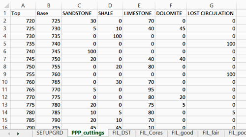 Excel Import File Format - Single and Multiple Boreholes