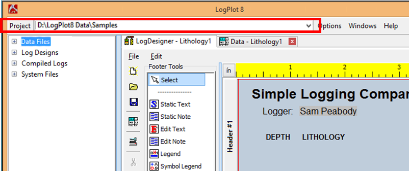 Open a Sample Log Design