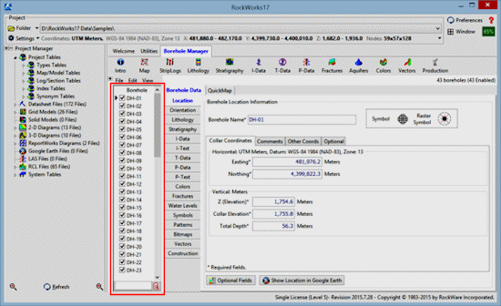 Accessing the Data for a Single Borehole